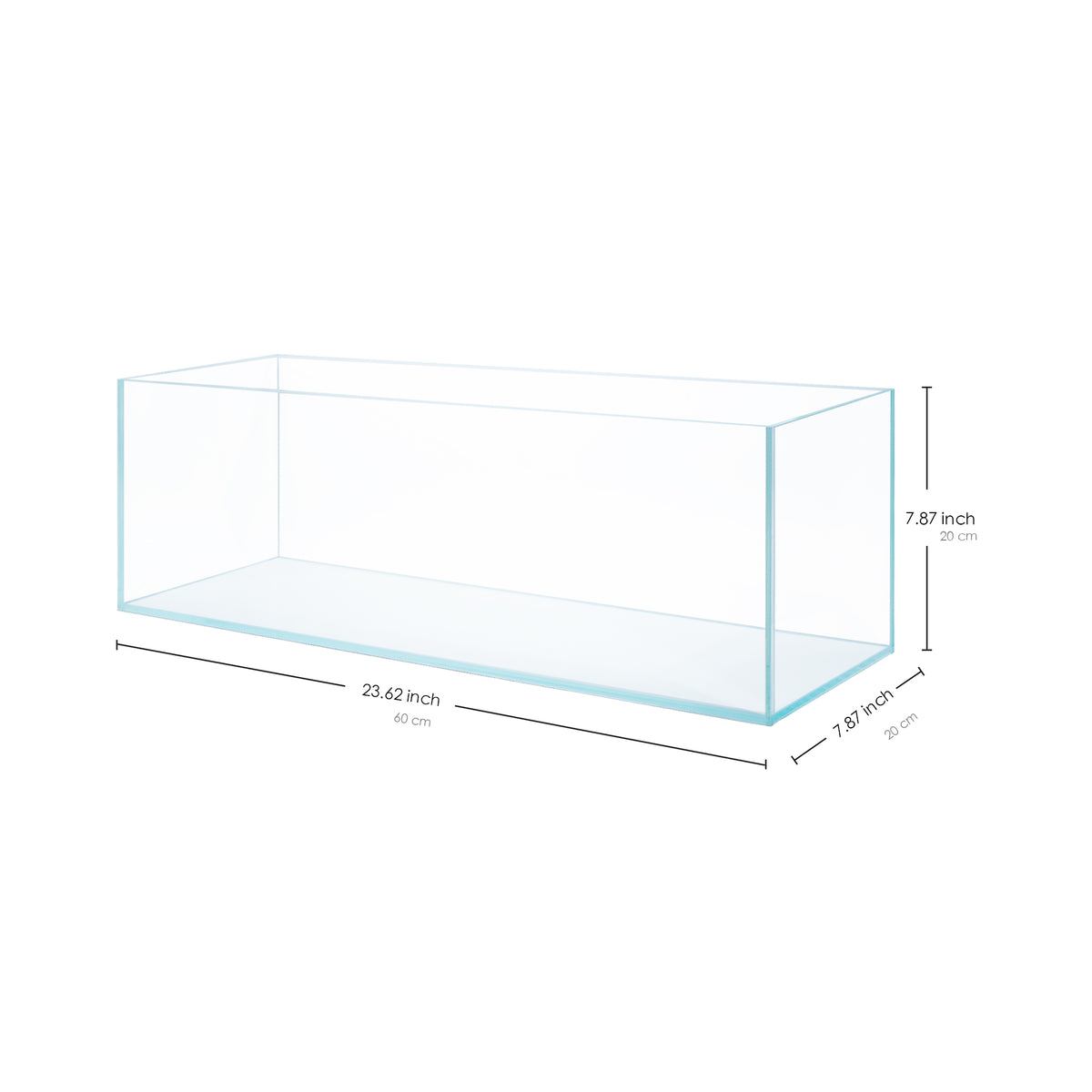 6 Gallon Long Rimless Aquarium, Low iron Glass Tank, Frameless All Gla ...