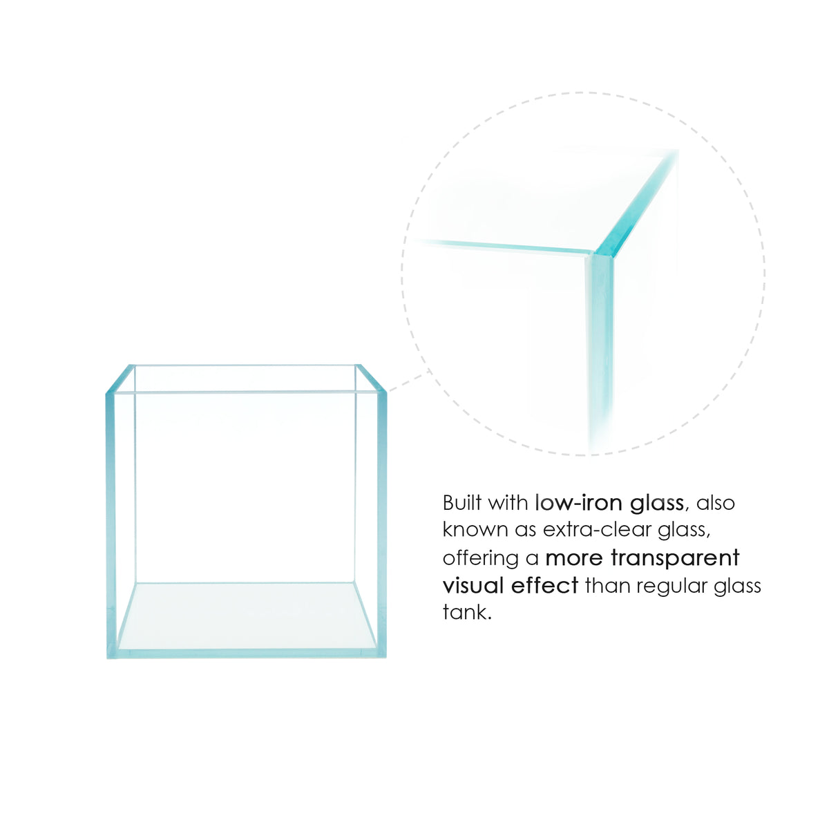 4 Gallon Cubic Rimless Frameless All Glass Aquarium, Low Iron Rimless ...